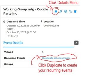 Cuddle Party Inc. | Event Dashboard